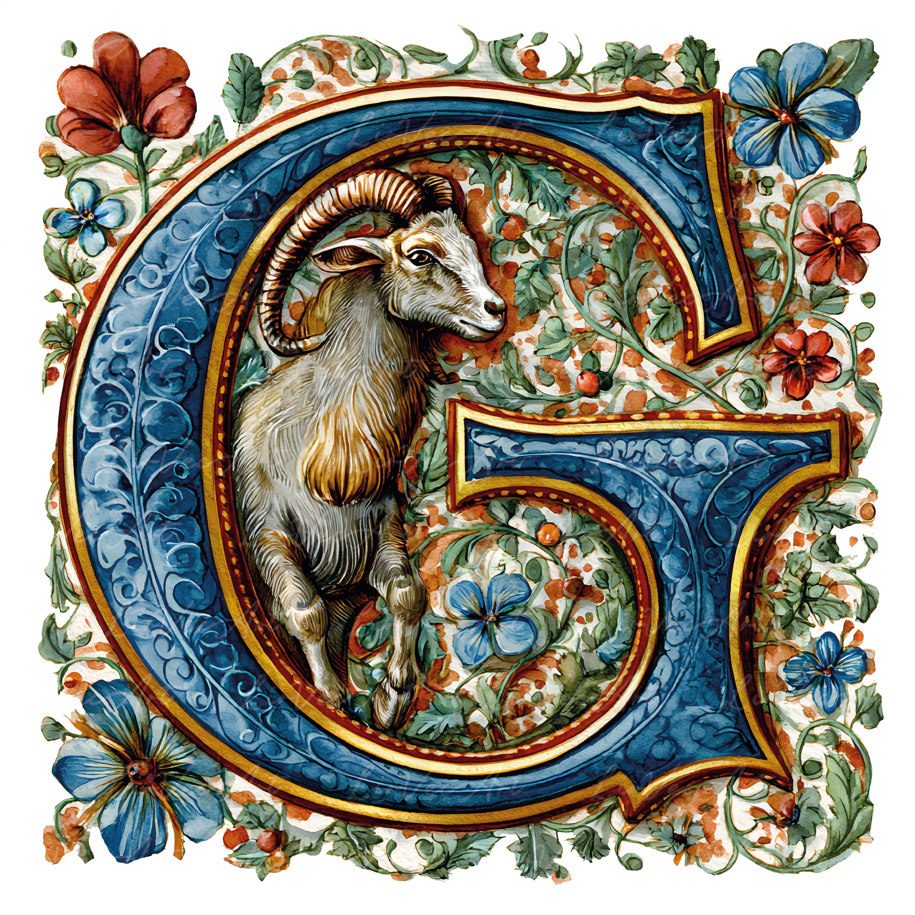 Illuminated Animal Alphabet – 26 Medieval Letters With Animals ...