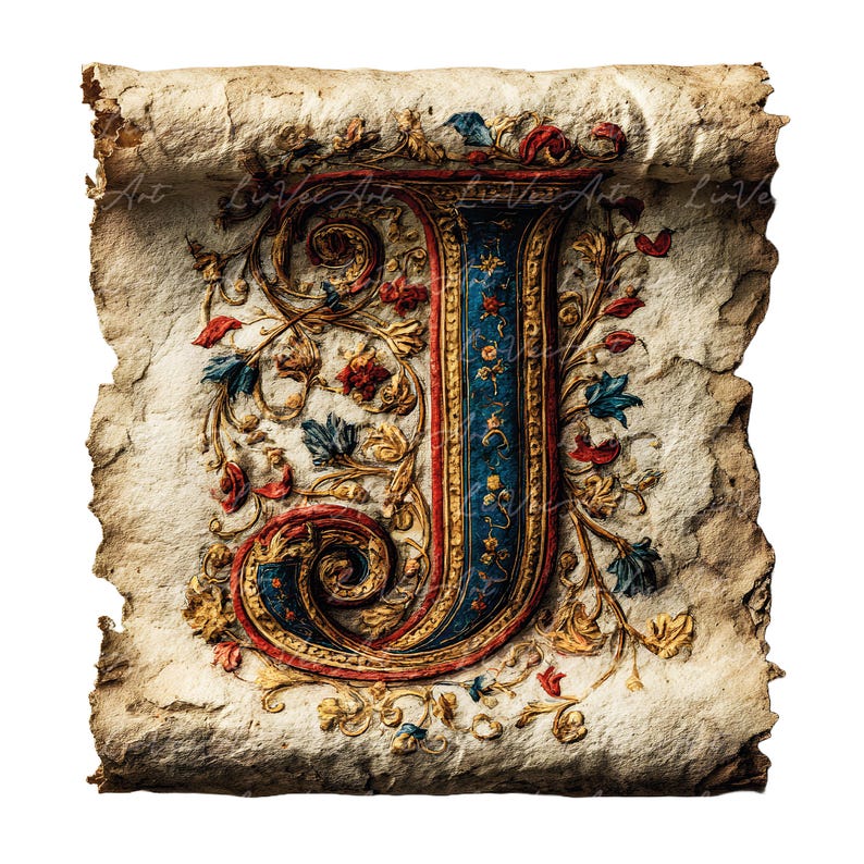 Medieval Scroll Alphabet – 36 Ancient Illuminated Manuscript Scrolls ...