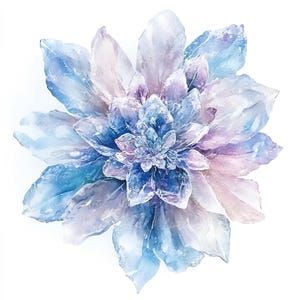 18 Ice Flower Clipart Bundle - Watercolor Frosted Flowers, Digital ...