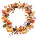 Watercolor Autumn Wreath Clipart Set – Fall Harvest Pumpkins, Acorns ...