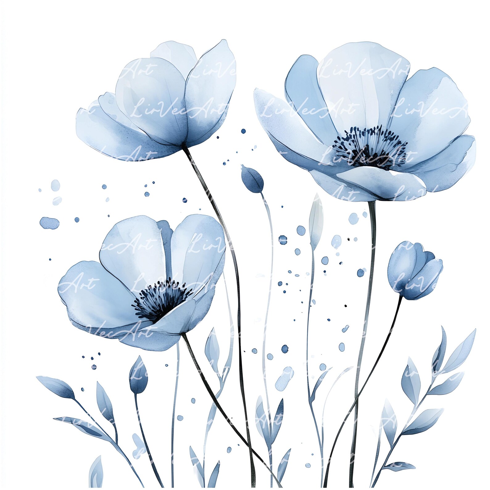 Watercolor Flower Clipart Bundle 20 High Resolution Floral ...
