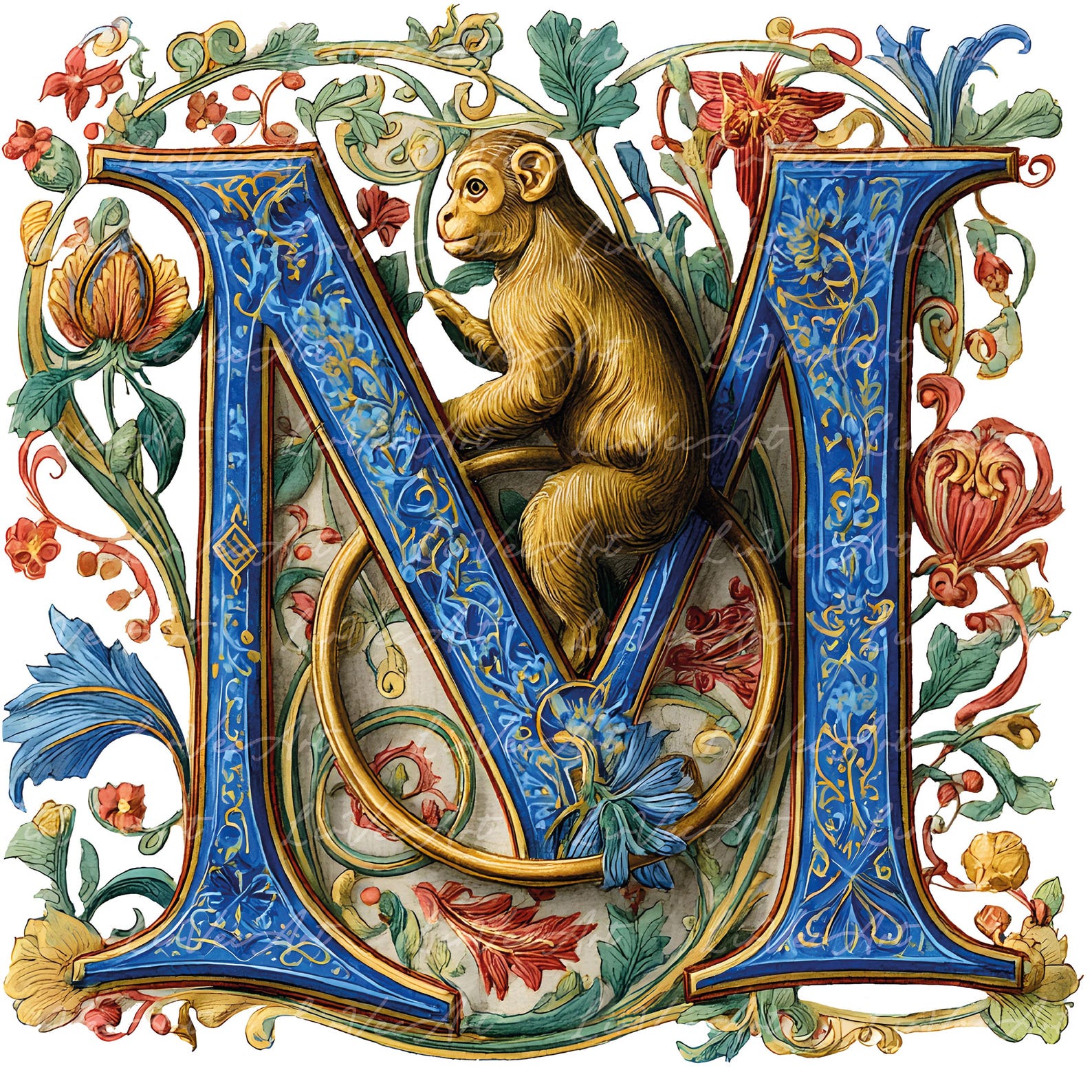Illuminated Animal Alphabet – 26 Medieval Letters With Animals ...