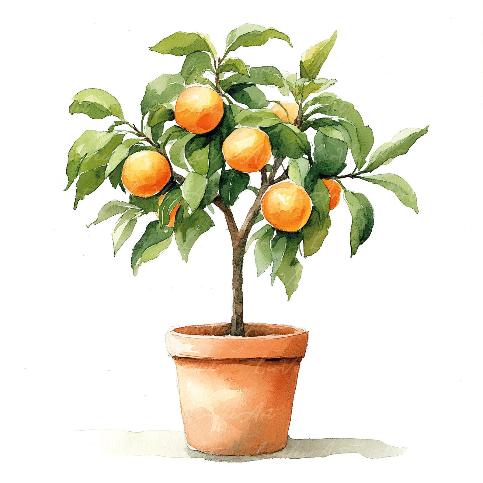 23 Peach Tree Watercolor Clipart – Blooming Tree Branches, Blossoms ...