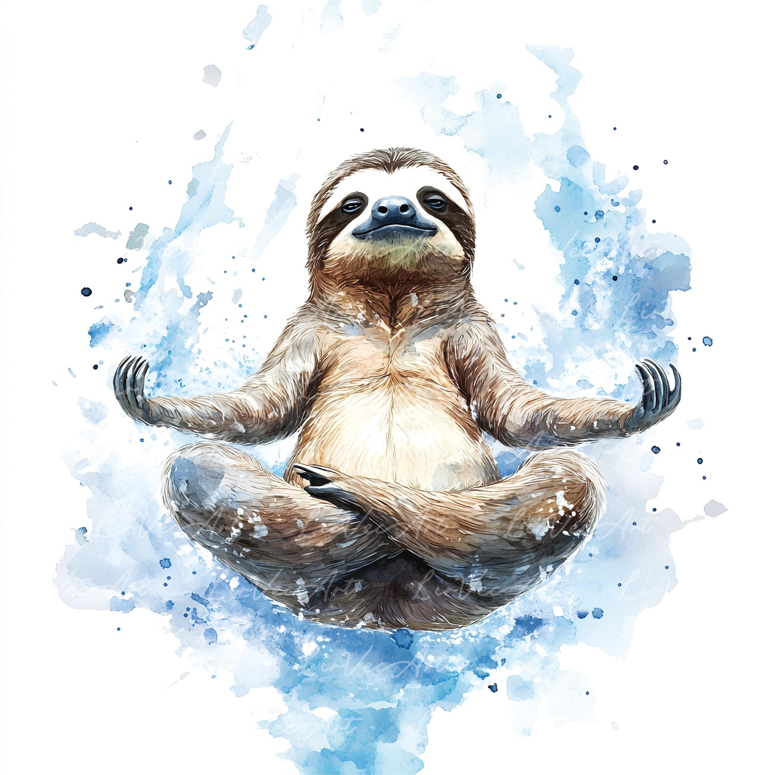 14 Relaxing Yoga Sloths Clipart – Funny Zen Sloth Illustrations ...