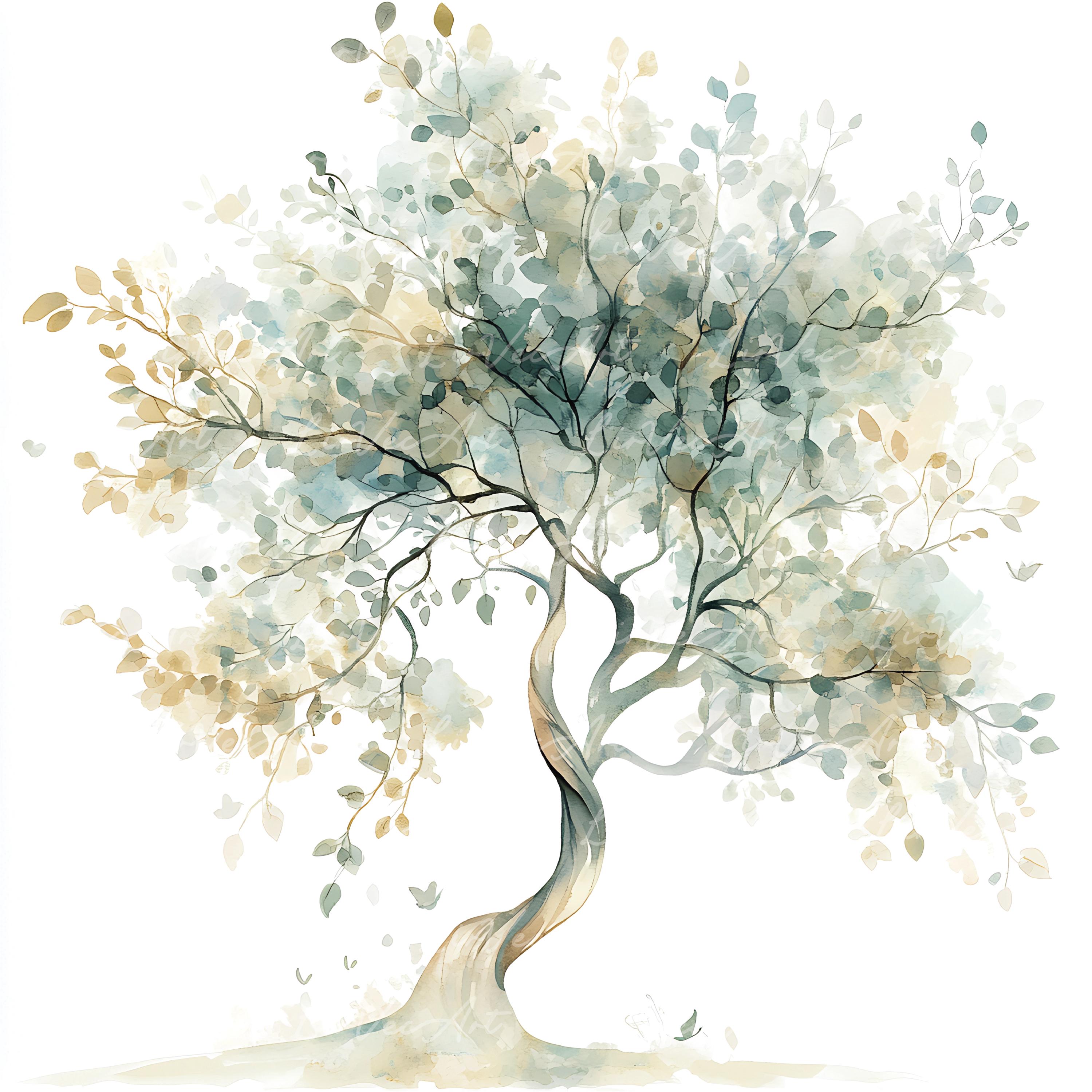 20 Watercolor Trees Clipart – Seasonal Tree Illustrations, Four Seasons ...