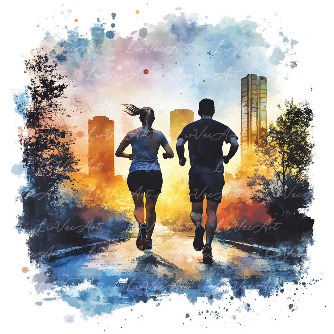 Running People Watercolor Clipart Set – 30 Sport Illustrations, Fitness ...