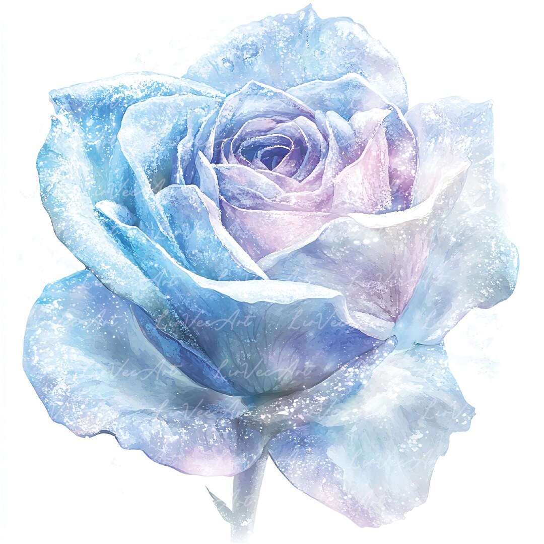 18 Ice Flower Clipart Bundle - Watercolor Frosted Flowers, Digital ...
