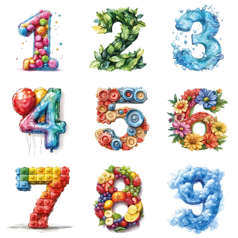 Watercolor Alphabet and Numbers Clipart Set – A to Z and 0-9 – Cute ...