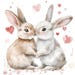 Watercolor Love Bunnies Clipart – 19 Romantic Bunny Couple ...