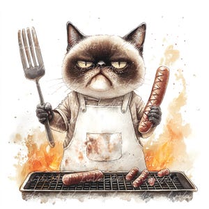 18 Funny Chef Cat Clipart Set - Perfect Gift for Chefs - Humorous ...