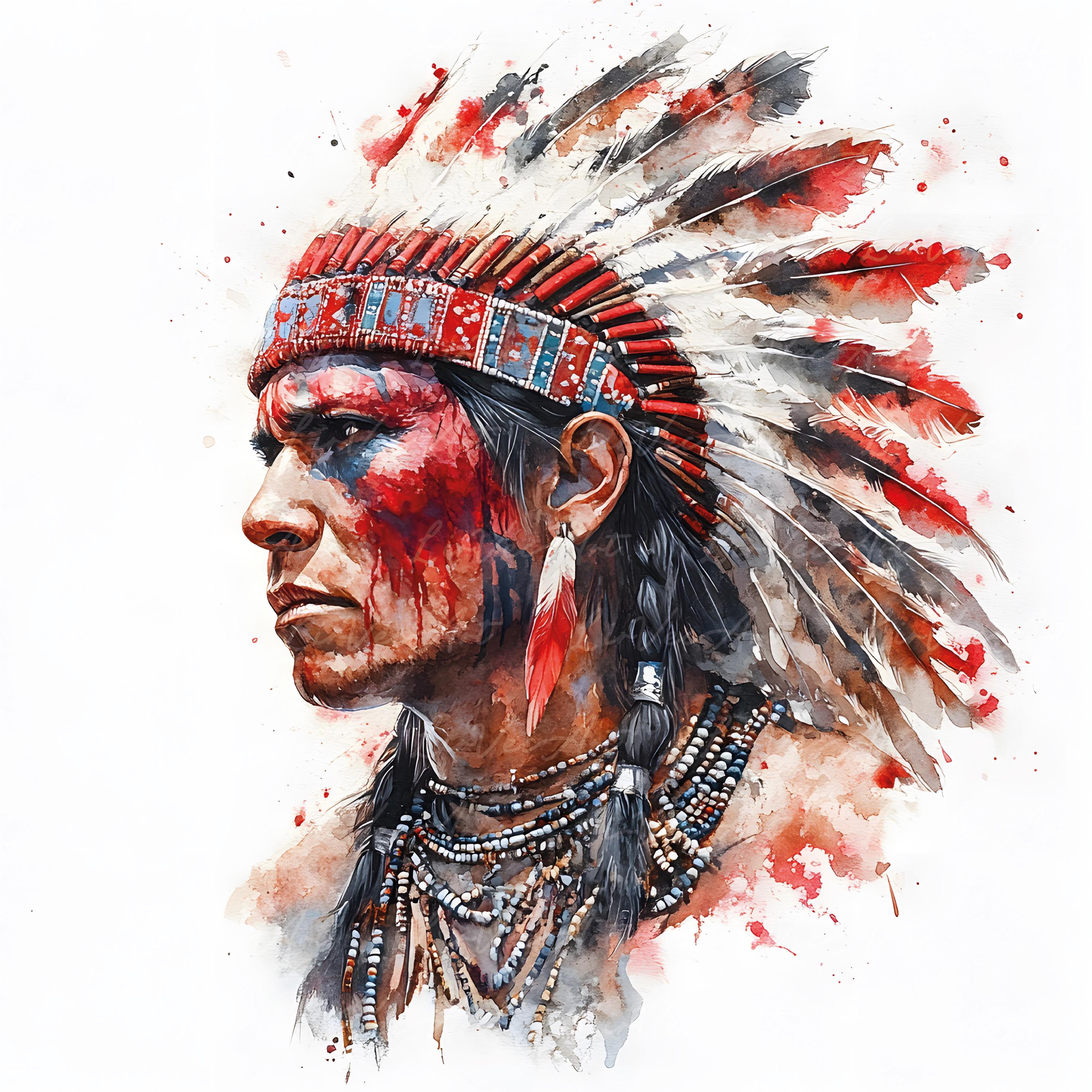 28 Realistic Watercolor Portraits of Native American Chiefs and ...