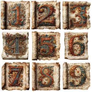 Medieval Scroll Alphabet – 36 Ancient Illuminated Manuscript Scrolls ...