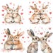 Watercolor Love Bunnies Clipart – 19 Romantic Bunny Couple ...