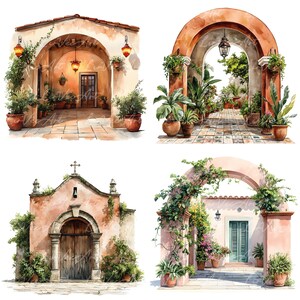 Mexican Colonial Arches – 35 Watercolor Illustrations of Vibrant ...