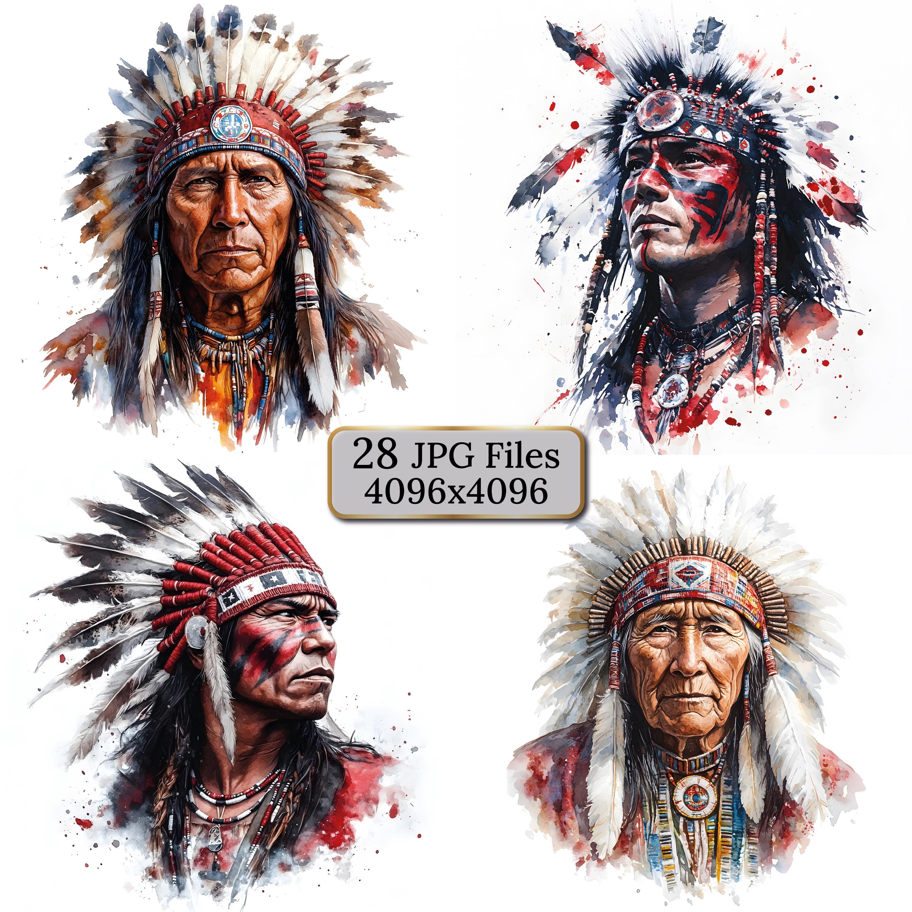 28 Realistic Watercolor Portraits of Native American Chiefs and ...
