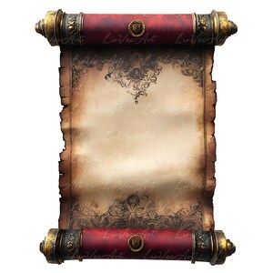 Magical Scroll Clipart Set – 28 Fantasy Vertical Scrolls With Ornate ...