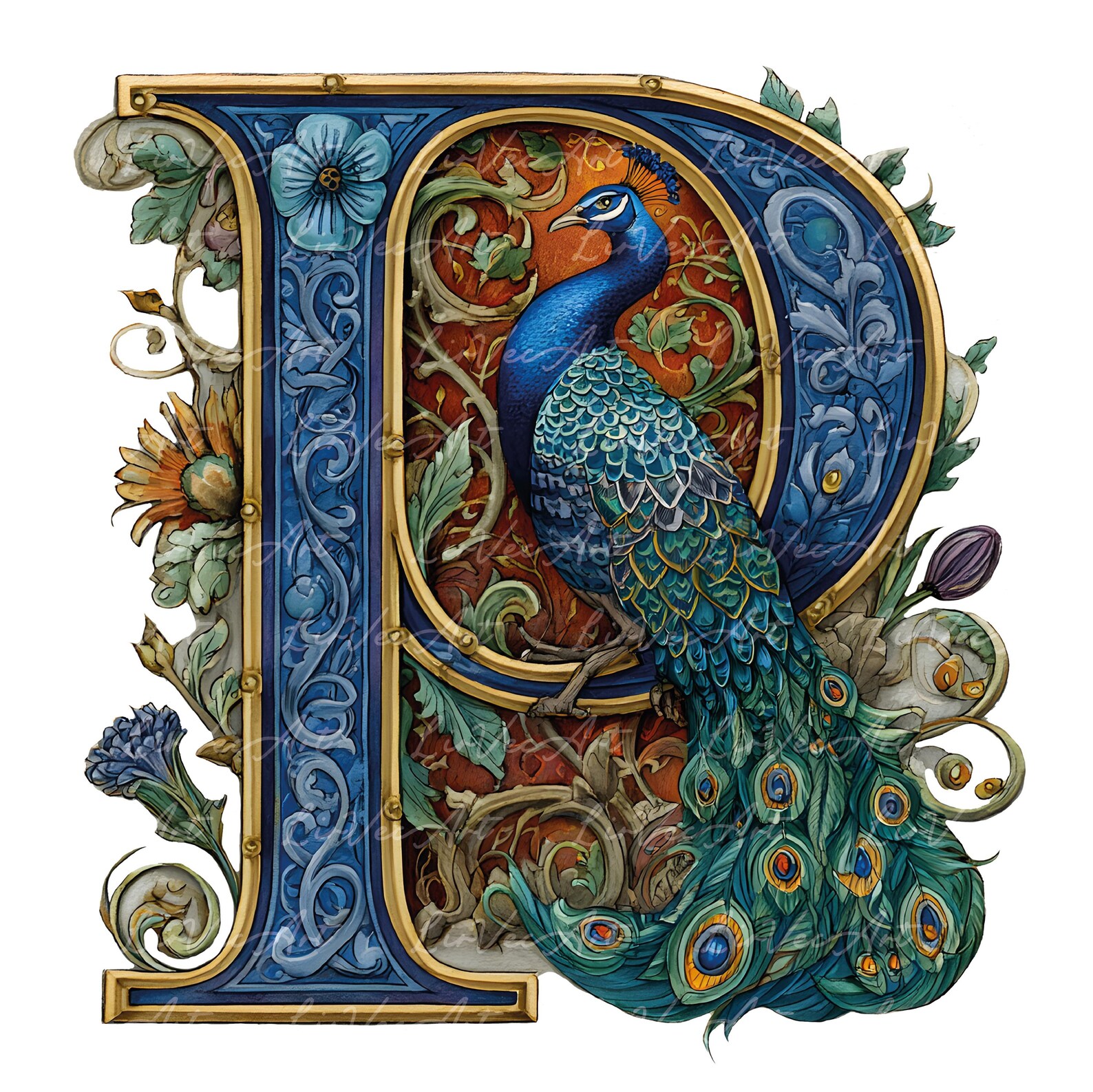 Illuminated Animal Alphabet – 26 Medieval Letters With Animals ...