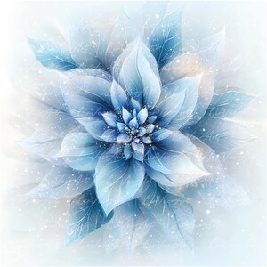 18 Ice Flower Clipart Bundle - Watercolor Frosted Flowers, Digital ...
