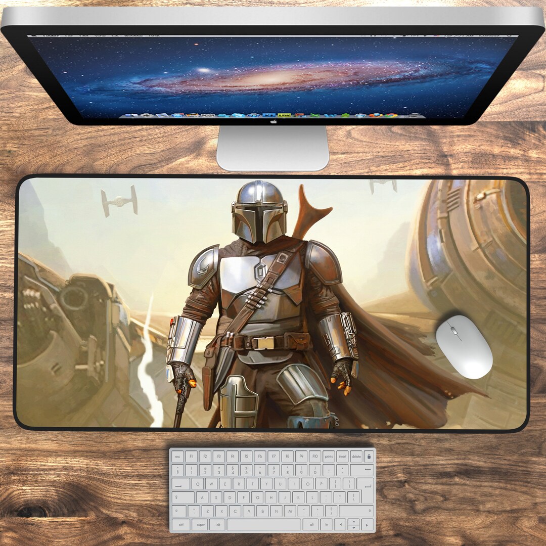 Mandalorian Desk Mat Starwars Sci-fi Extra Large Mouse Pad, Mousepad XL ...