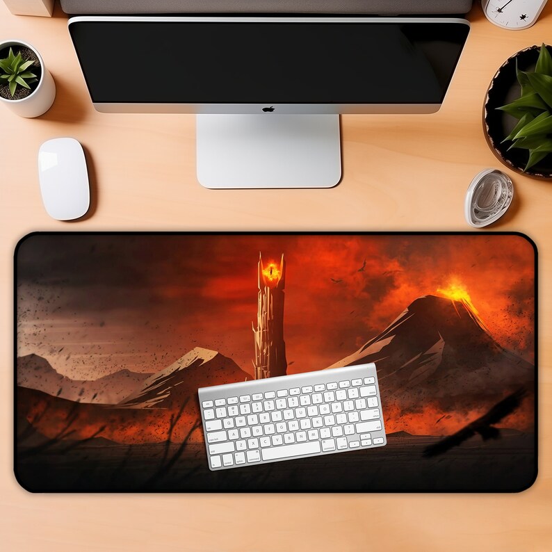Mordor Desk Mat Eye of Sauron LOTR Gift Mouse Pad Fantasy Home Decor ...