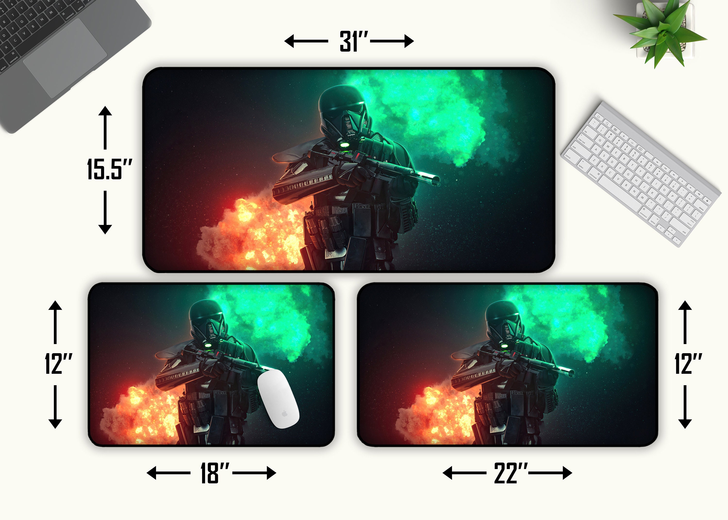 Stormtrooper Desk Mat, Sci-fi Extra Large Mouse Pad, Mouse Mat, Desk ...