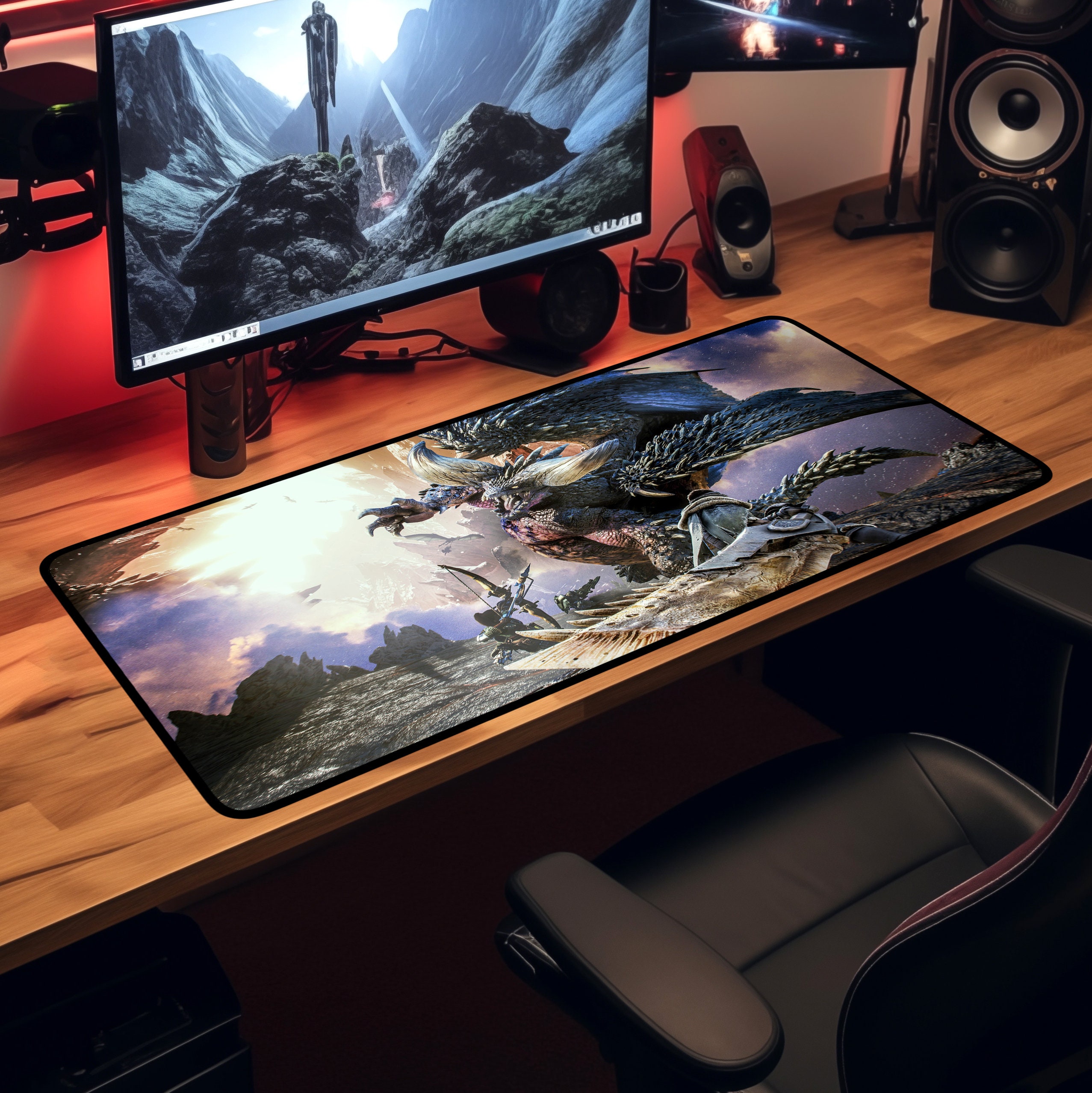 MHW Gaming Desk Mat XL, Monster Hunter Mouse Pad, Deskmat Gaming ...