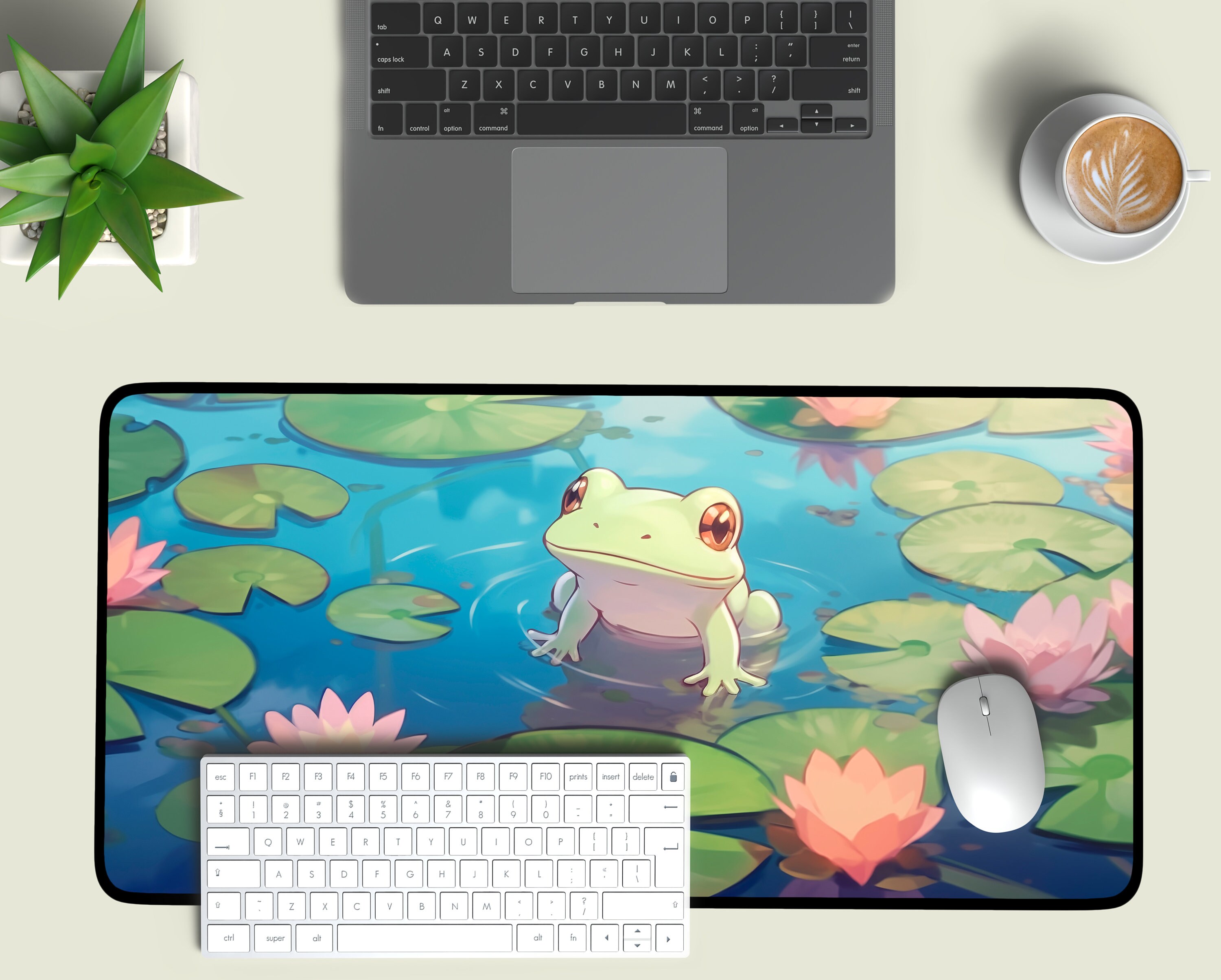 Lofi Desk Mat, Cute Frog Deskpad, Cute Desk Accessories, Kawaii Gaming ...