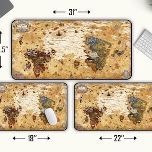 FFXIV World Map Desk Mat Three Continents Eorzea Hydaelyn Desk Pad ...