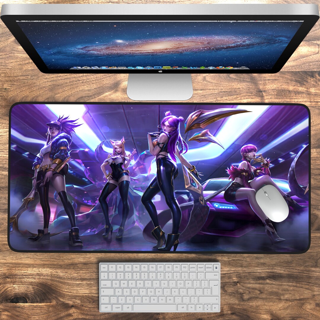 League of Legends Desk Mat, Ahri KDA Fan Art Gaming Desk Mat, XXL Mouse Pad, Gaming Keyboard Mat ...