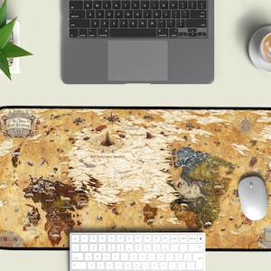 FFXIV World Map Desk Mat Three Continents Eorzea Hydaelyn Desk Pad ...