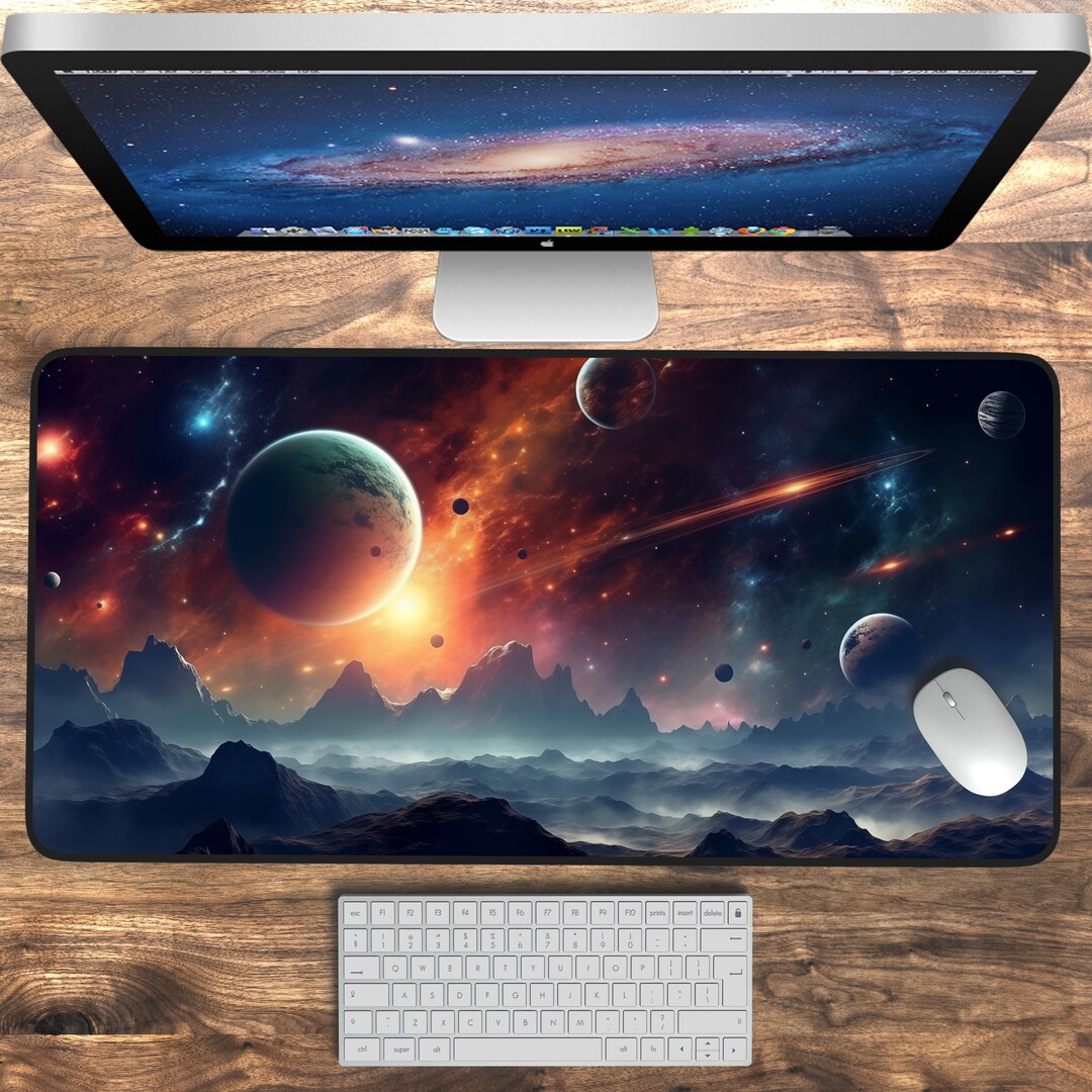 Space Odyssey Desk Mat, Galaxy Deskpad, Mouse & Keyboard Mat, Zodiac ...