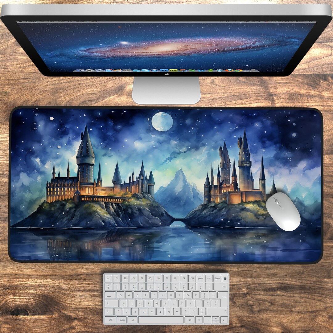 Wizard School Desk Mat Fantasy Castle Mousepad Aesthetic Deskmat XL ...