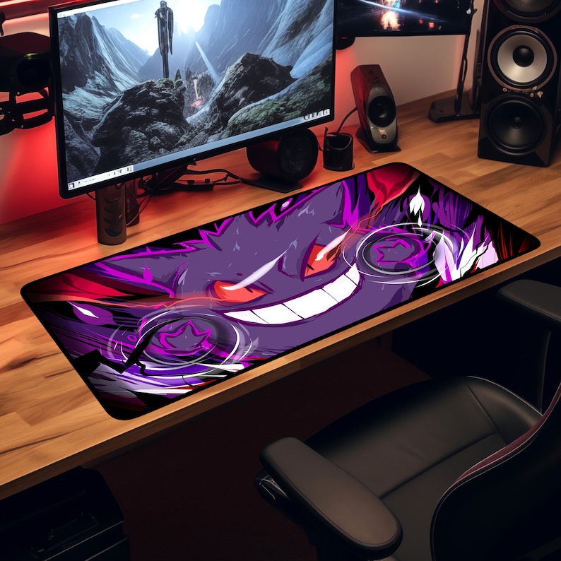 Gengar Gaming Desk Mat Anime Desk Pad Mousepad XL Extra Large Mouse Pad ...