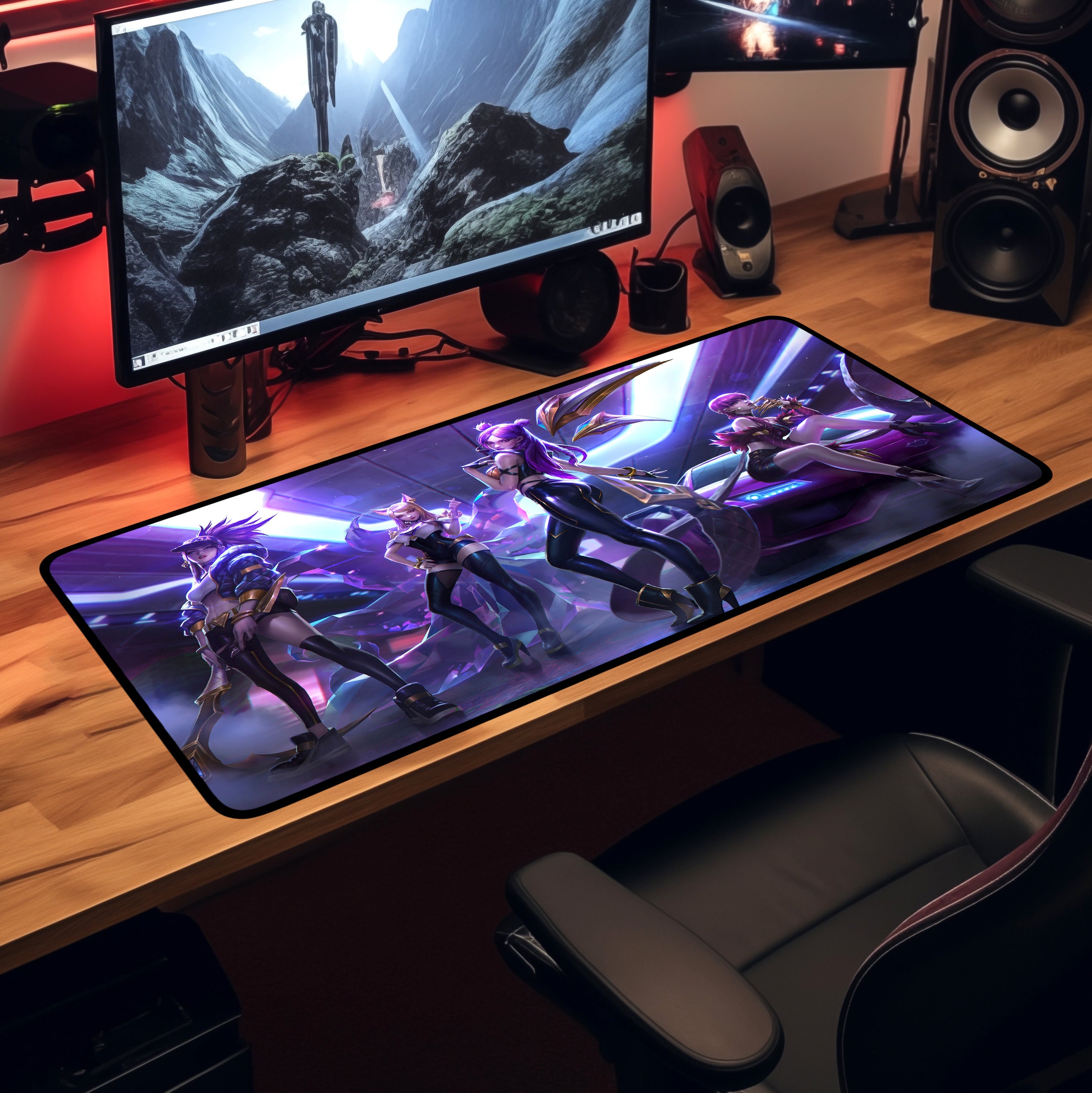 League of Legends Desk Mat, Kda Ahri Gaming Desk Mat, XXL Mouse Pad ...