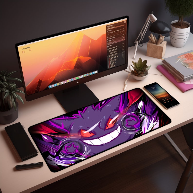 Gengar Gaming Desk Mat Anime Desk Pad Mousepad XL Extra Large Mouse Pad ...