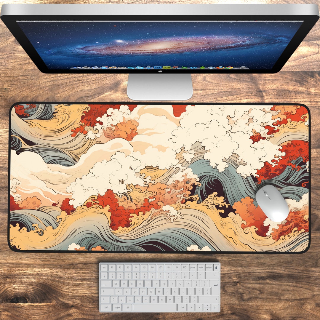Japanese Ukiyo-e Desk Mat, Large Mousepad, Japanese Art Office Decor ...