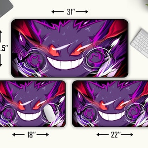 Gengar Gaming Desk Mat Anime Desk Pad Mousepad XL Extra Large Mouse Pad ...