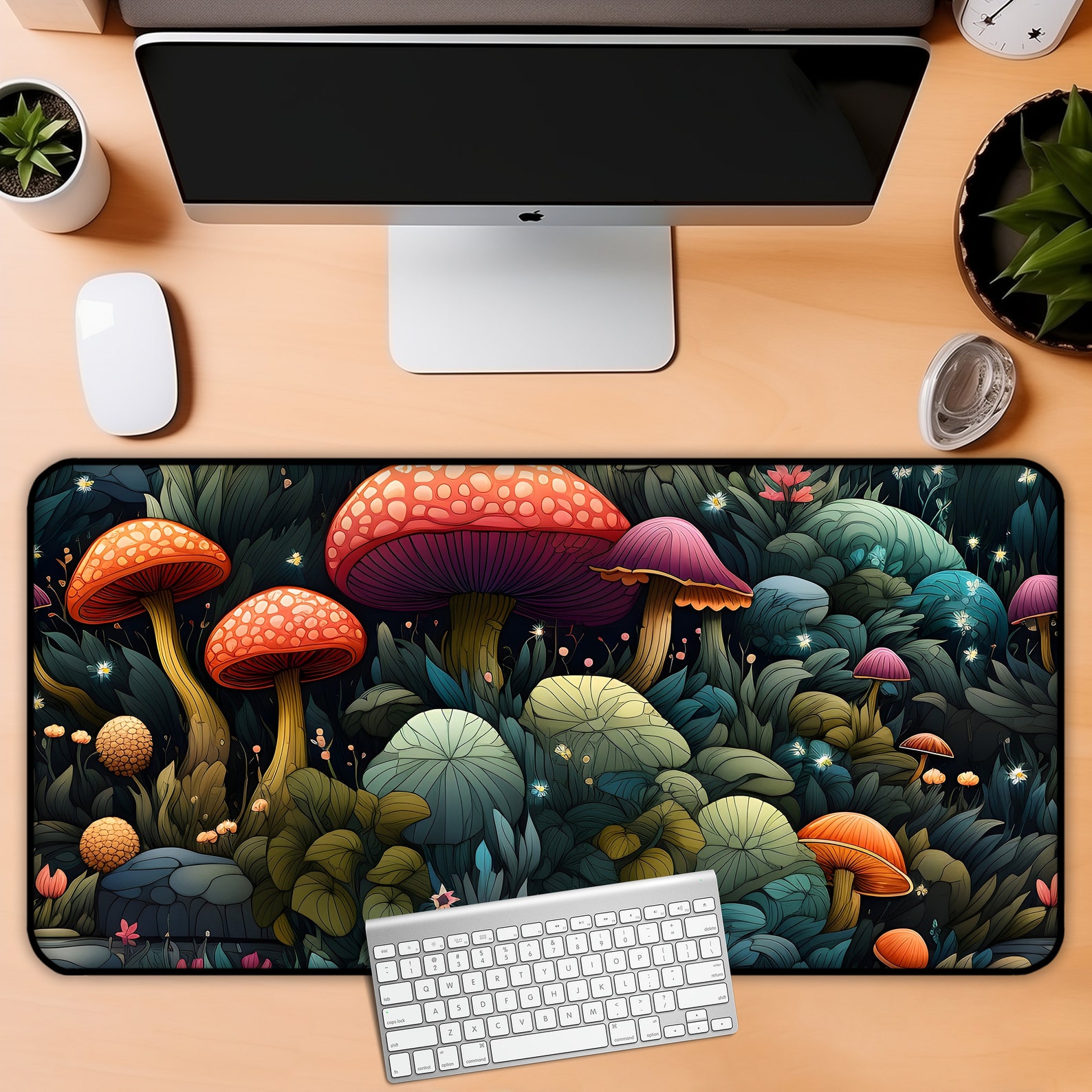 Mushroom Desk Mat, Botanical Cottagecore Aesthetic Mousepad, Gaming ...