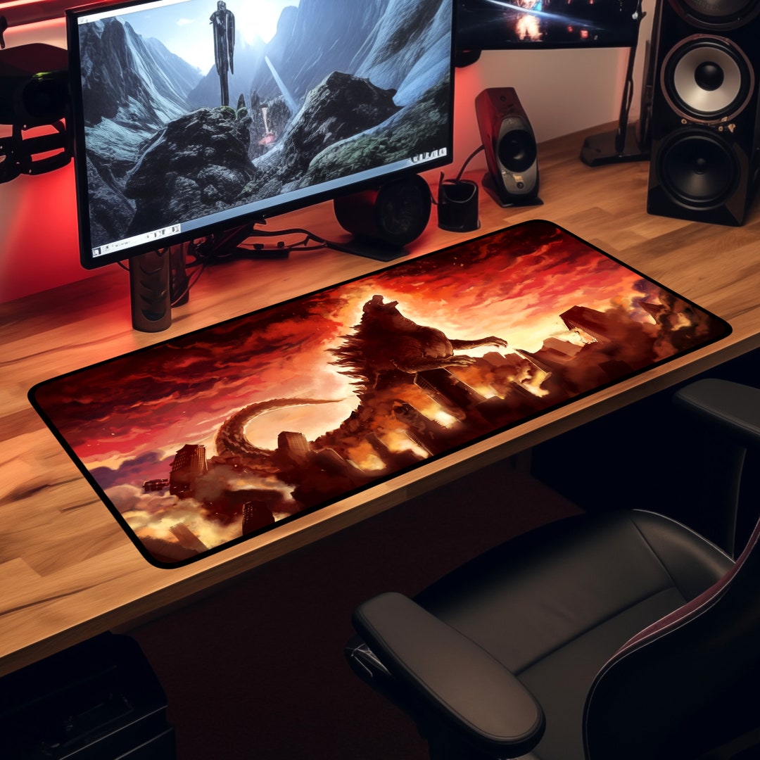 Godzilla Desk Mat XXL Desk Pad, Sci-fi Extra Large Mouse Pad Gaming ...