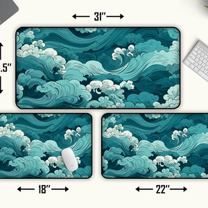 Japanese Ukiyo-e Desk Mat, Large Mousepad, Japanese Art Workspace ...
