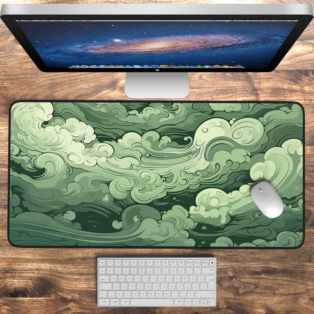 Primordial Earth Mousepad, Swirling Sage Green Desk Mat, Desk Mat ...