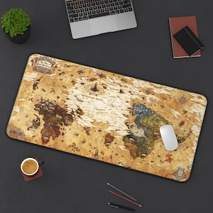 FFXIV World Map Desk Mat Three Continents Eorzea Hydaelyn Desk Pad ...