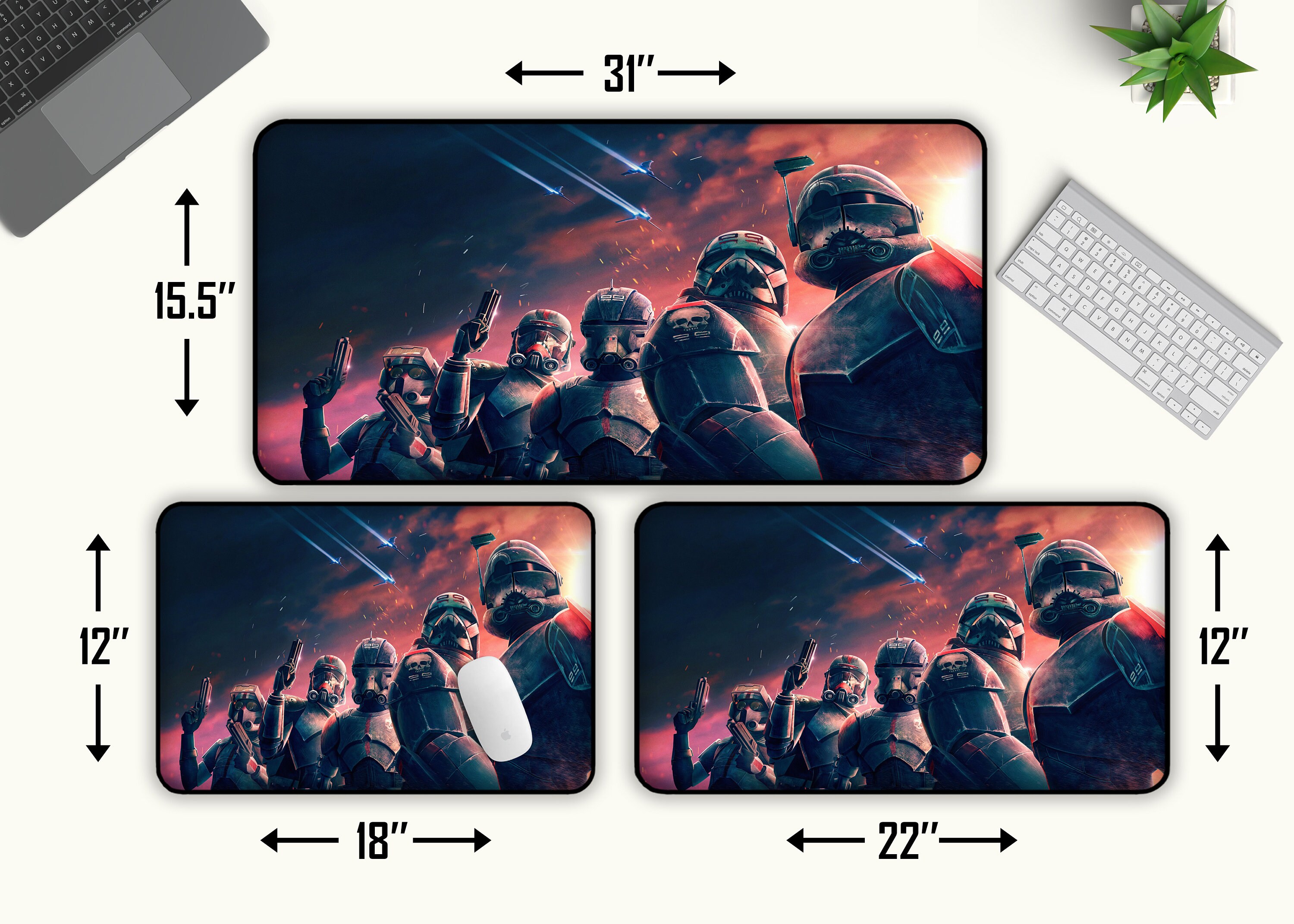 Stormtroopers Desk Mat, Gaming Desk Pad, Starwars Keyboard Mat, Sci-fi ...