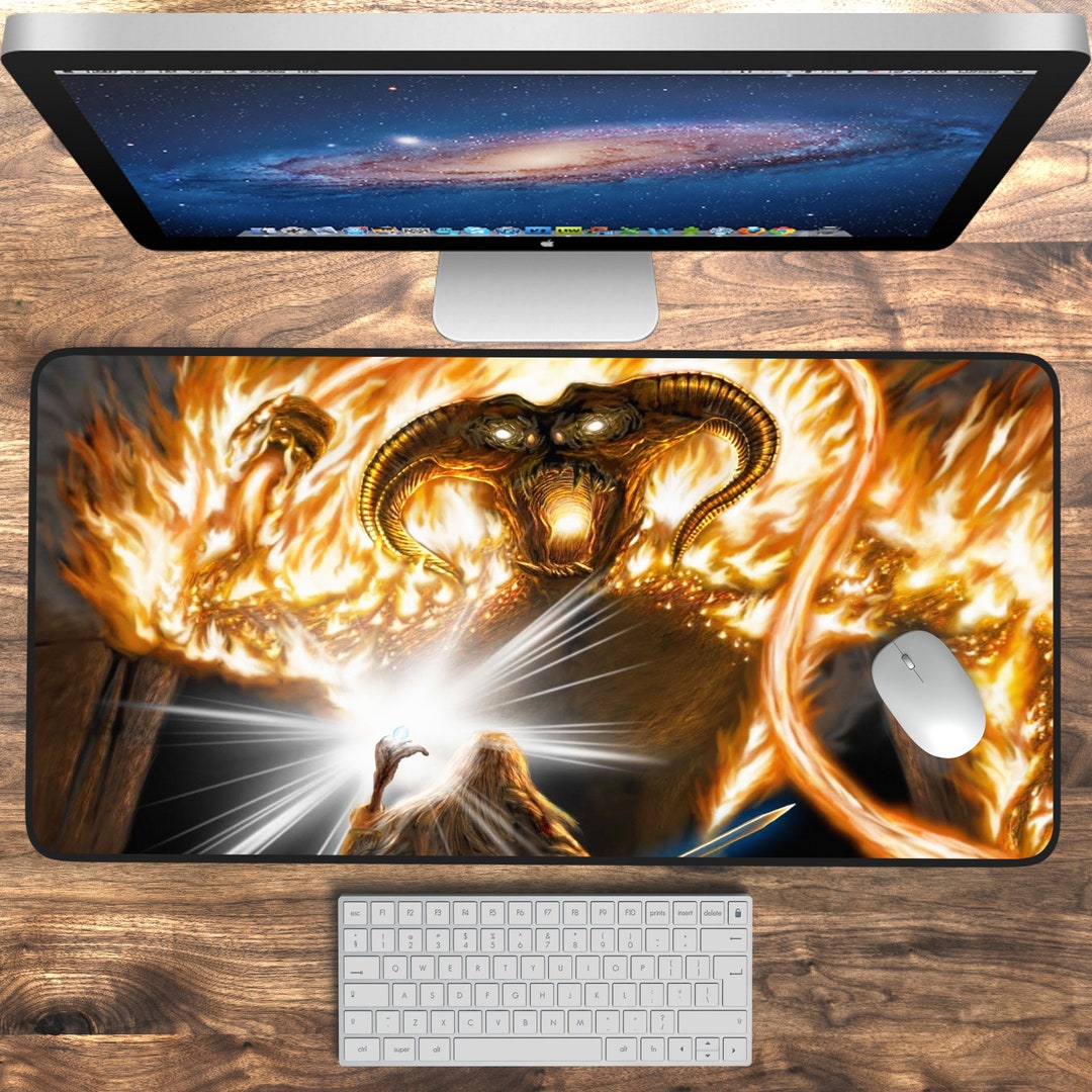 Balrog Desk Mat Gandalf LOTR Gift for Him Mouse Pad Fantasy Decor Lord ...