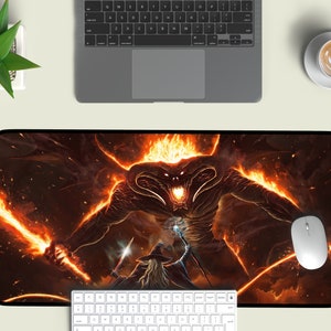 Gandalf Balrog Desk Mat LOTR Gift for Him Mouse Pad Fantasy Decor Lord ...
