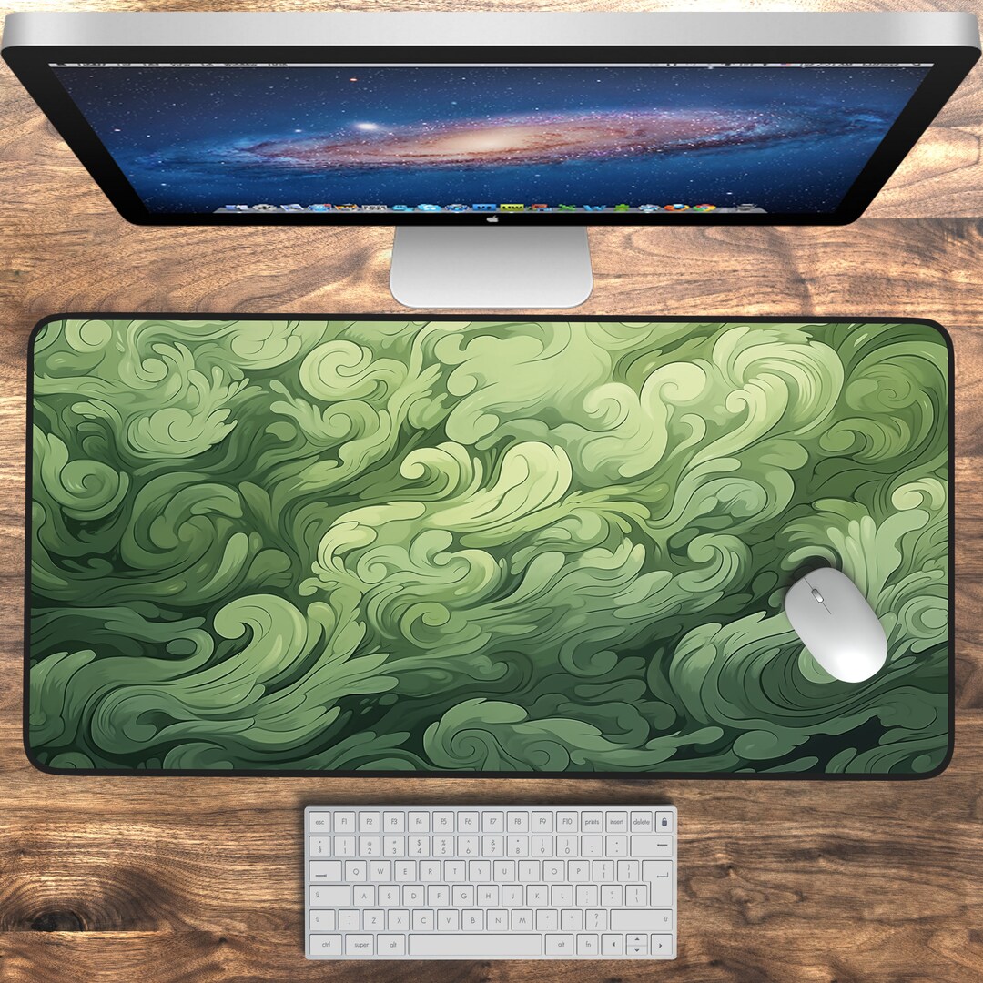 Swirling Sage Green Desk Mat, Primordial Earth Mousepad, Desk Mat ...