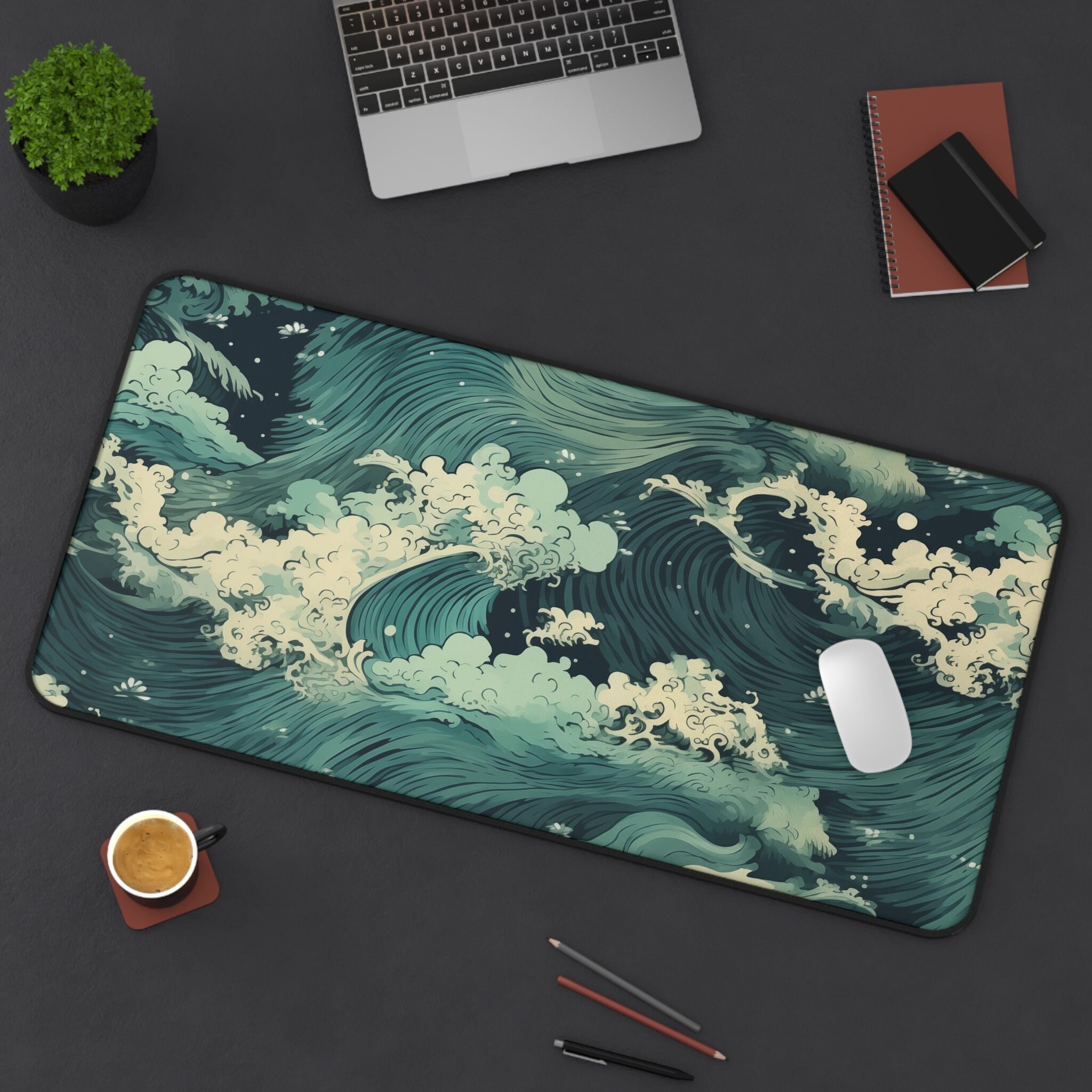 Japanese Ukiyo-e Desk Mat, Japanese Art Workspace Office Decor, Large ...