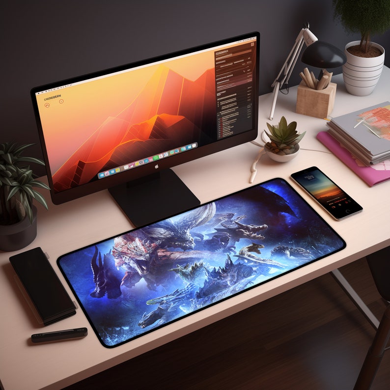 MHW Gaming Desk Mat XL, Monster Hunter XXL Mouse Pad, Mousepad Deskmat ...