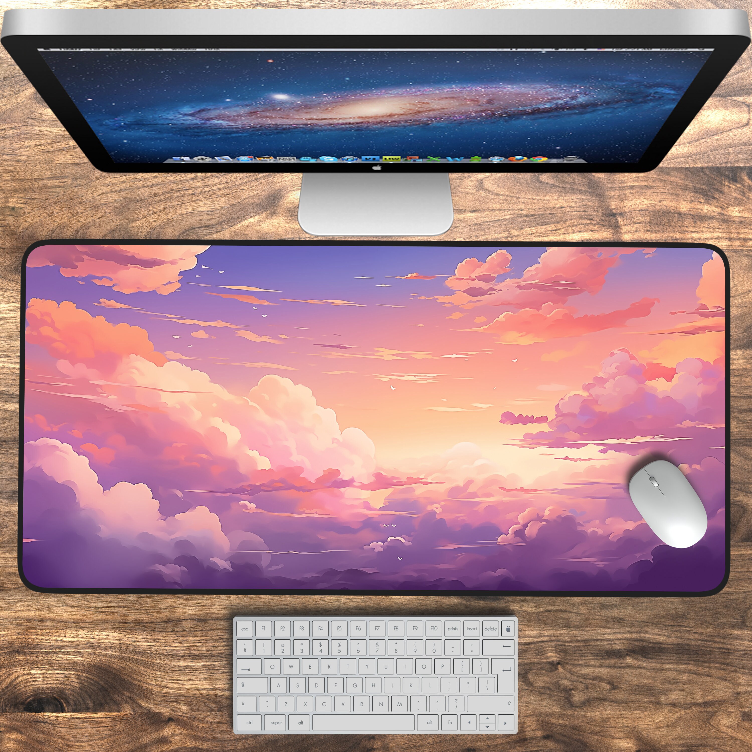 Kawaii Clouds Desk Mat, Anime Gaming Desk Mat, Cute Desk Pad, Large ...
