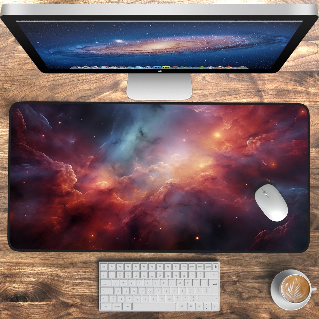 Galaxy Desk Mat, Space Nebula Art Desk Pad, Celestial Breathtaking ...